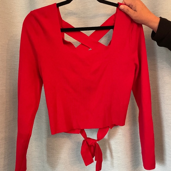 Versona | Tops | Open Back Long Sleeve Crop Top | Poshmark